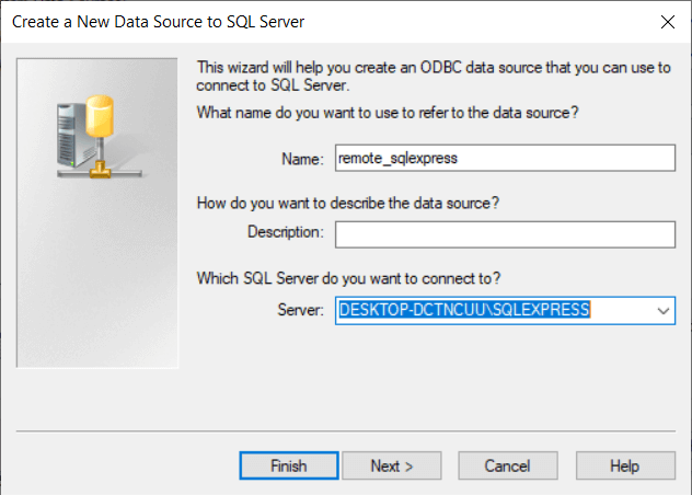 Using Odbc Data Sources To Connect To Microsoft Sql Express 2019 Remote Server Ecava Igx Web Scada